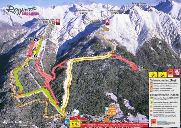 Pistekaart Rosshütte – Seefeld