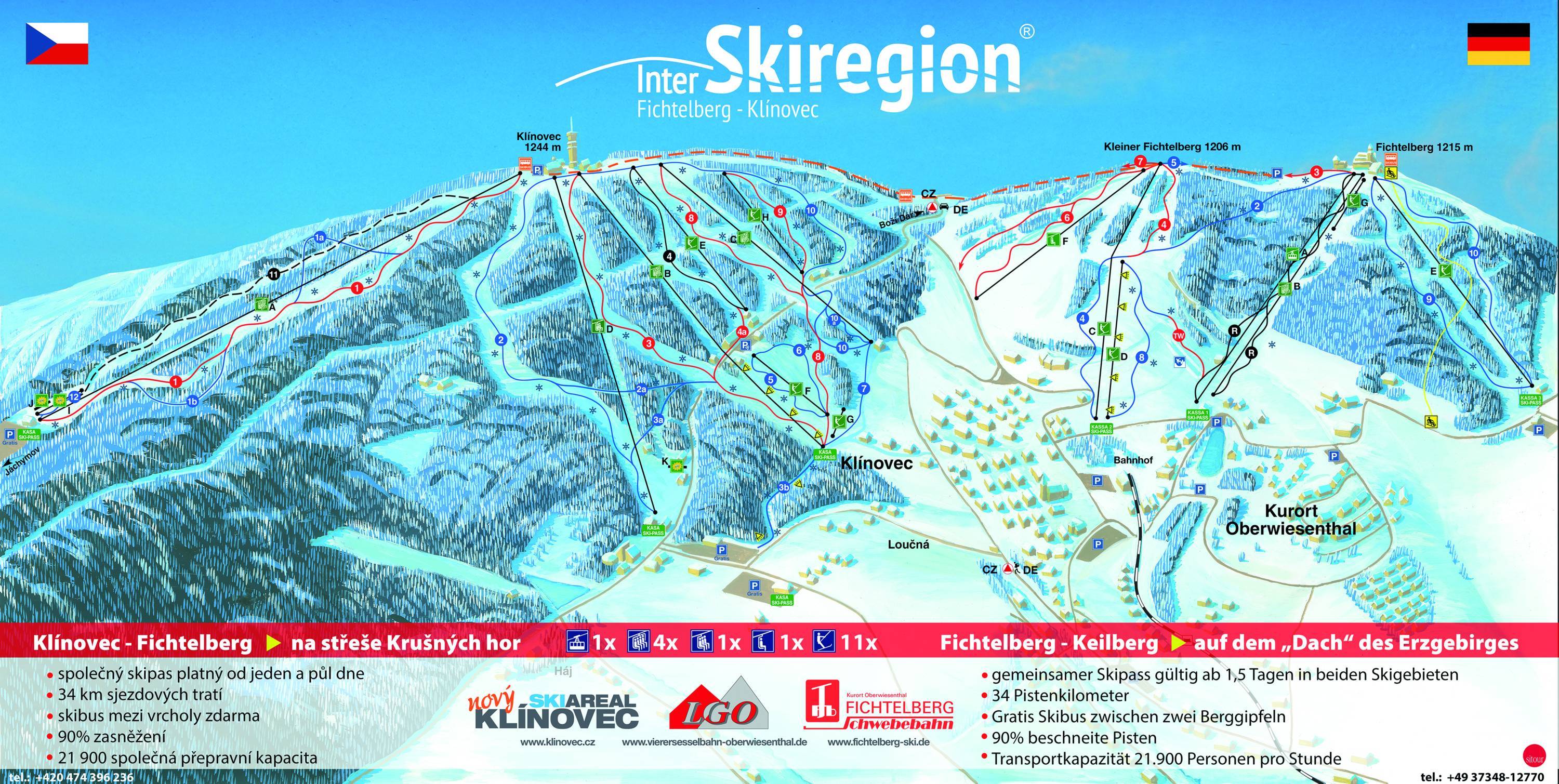 Pistekaart Keilberg (Klínovec)